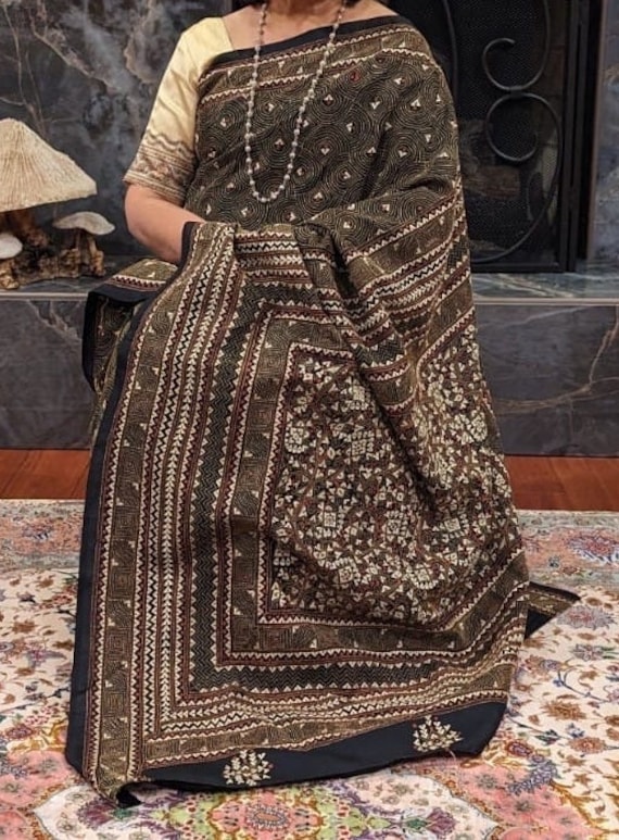 embroidered saree vintage - Gem