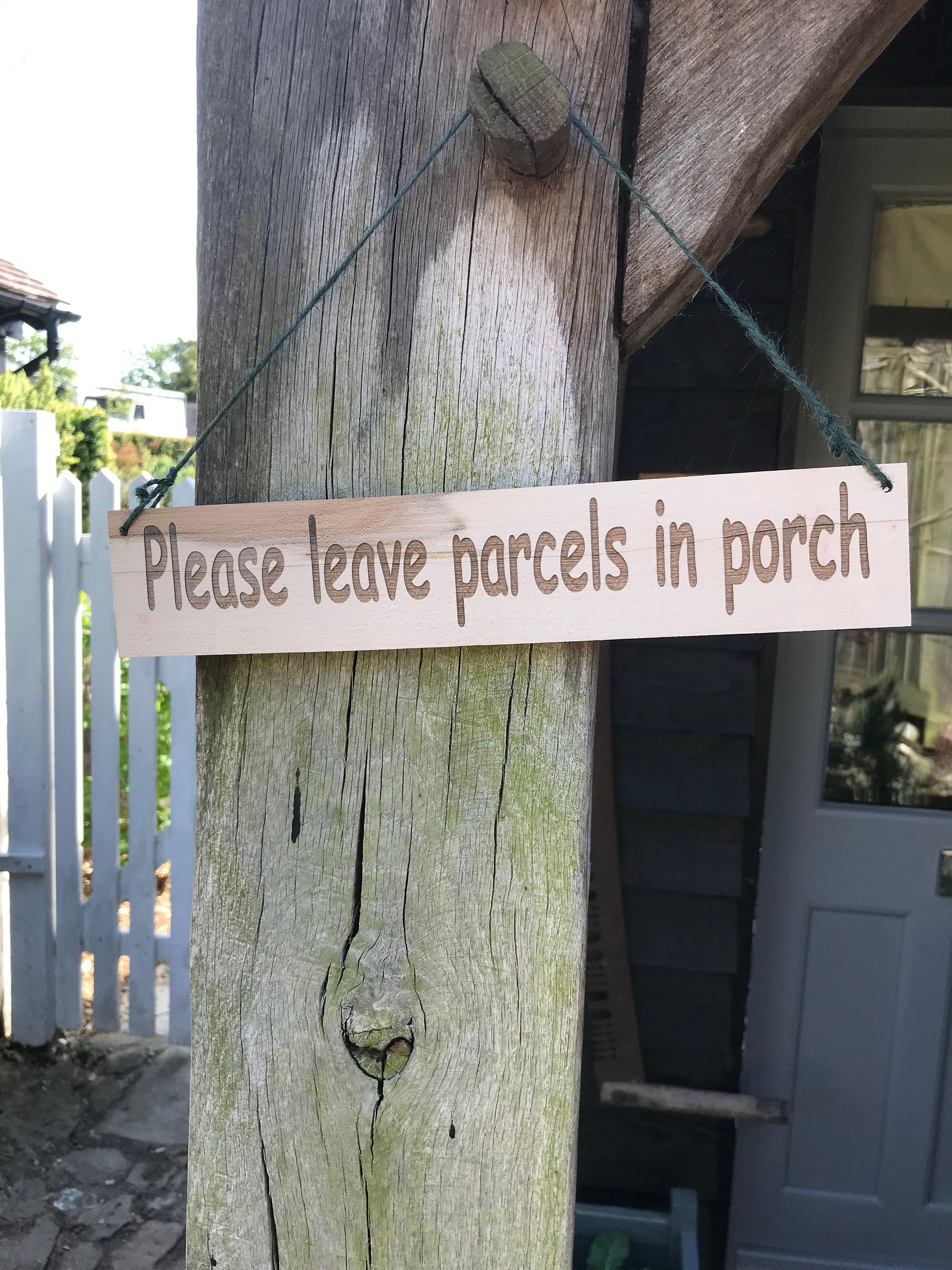 Wooden Sign-'please Leave Parcels in Porch' - Etsy UK