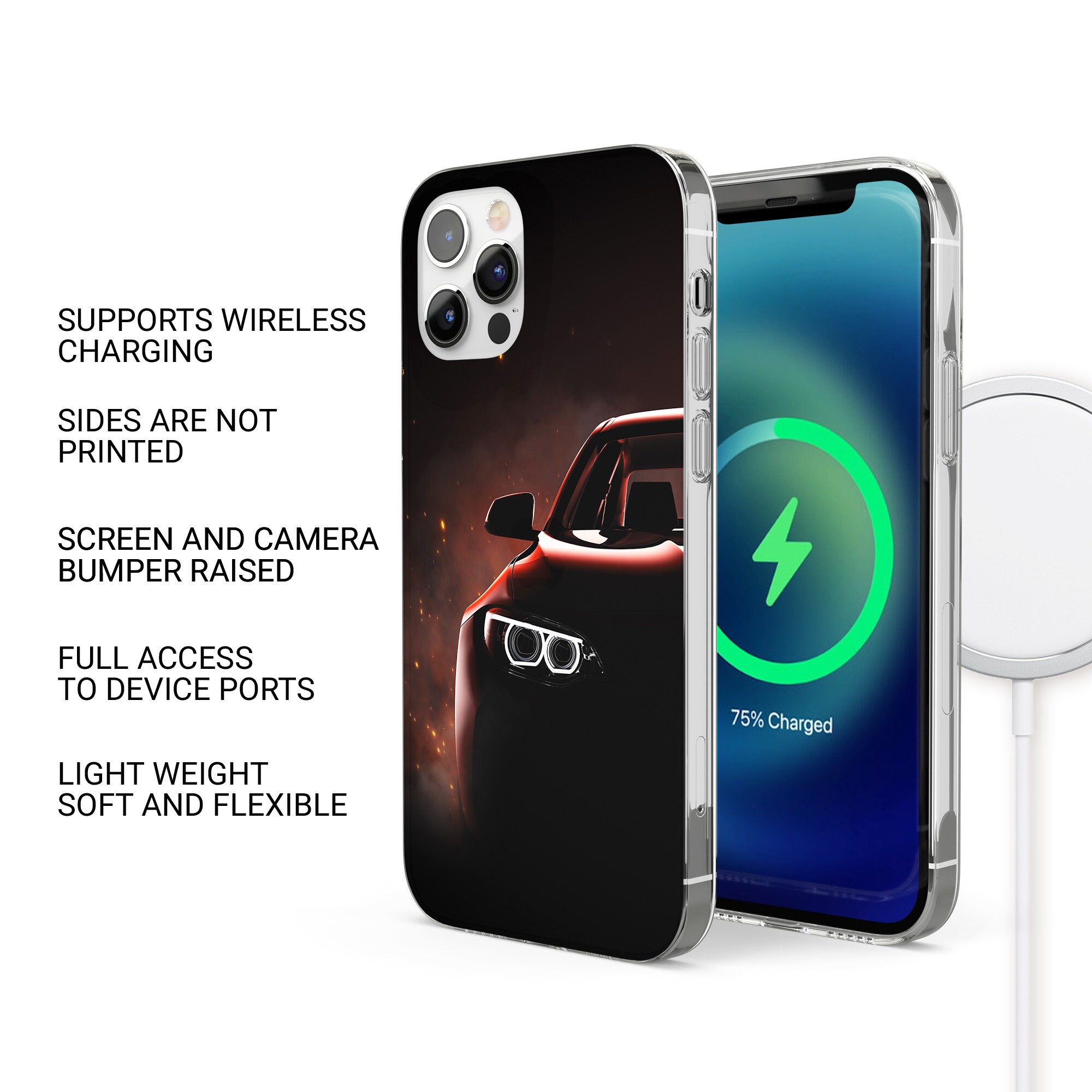 Sport Car Phone Case Cars Cover for iPhone 13, 12 Pro, XR, Samsung A12 ...
