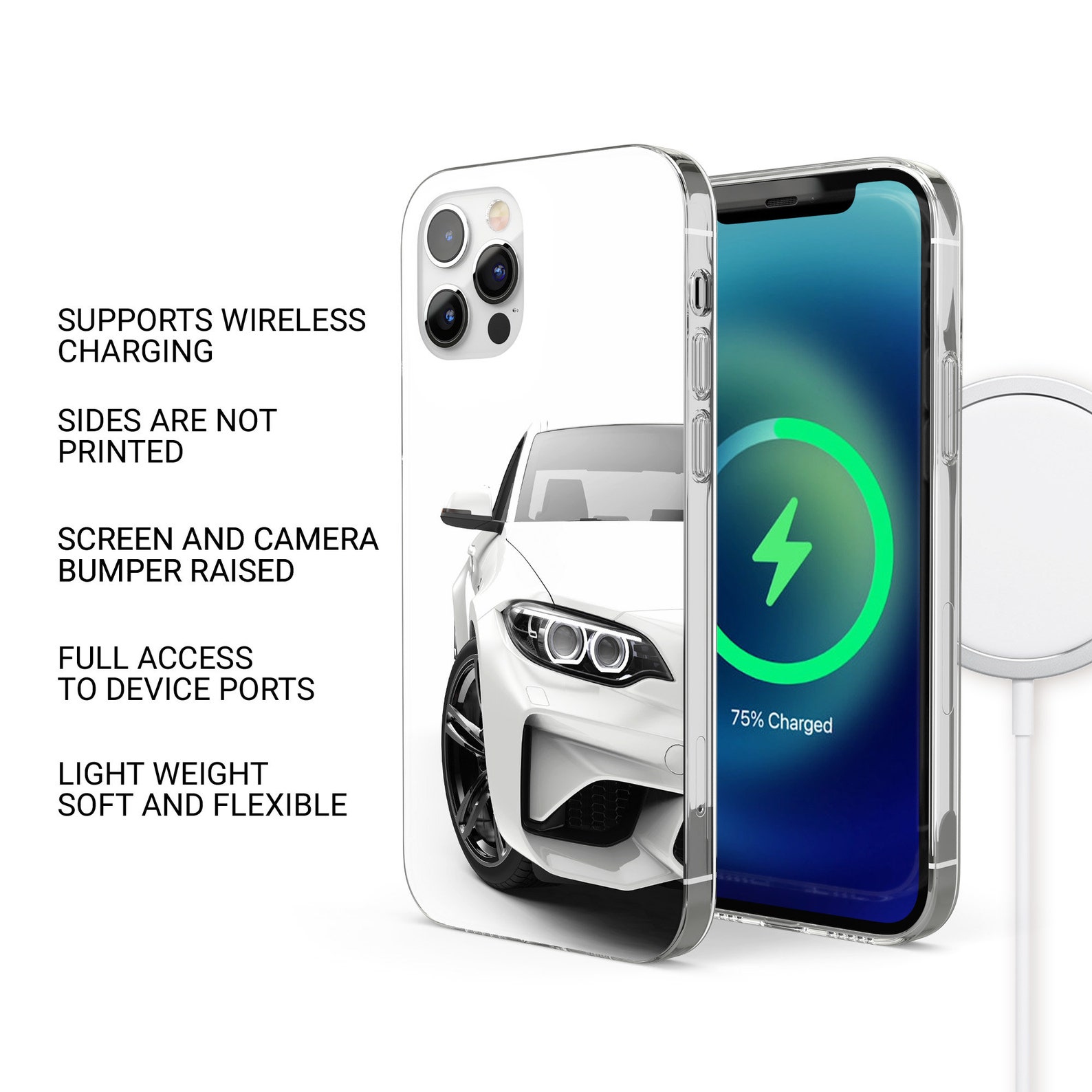 Sport Car Phone Case Cars Cover for iPhone 13, 12 Pro, XR, Samsung A12 ...
