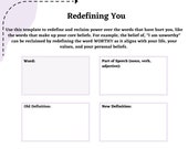 Redefining You: Therapy Worksheet to Work Through Core Beliefs - Etsy