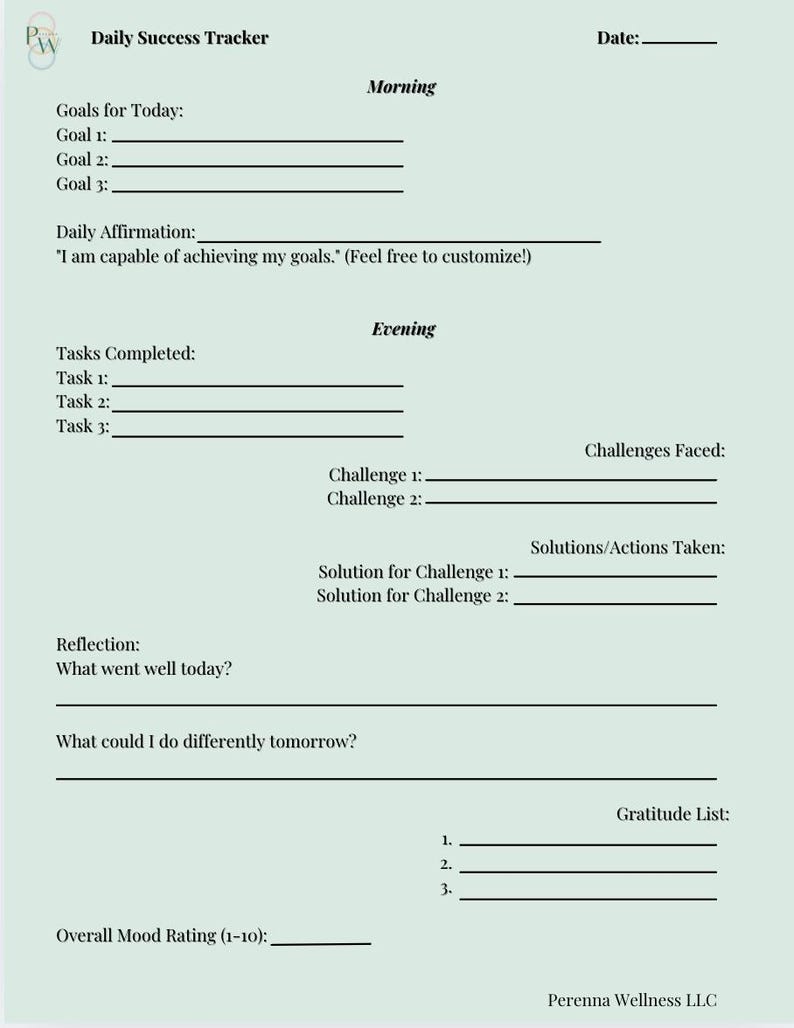 Daily Success Tracker - Etsy