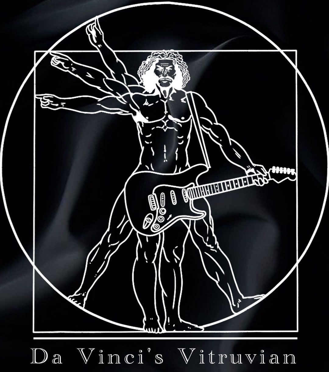 Da Vinci's Vitruvian Man Guitarist EPS, Png, PDF and SVG Files I Man ...