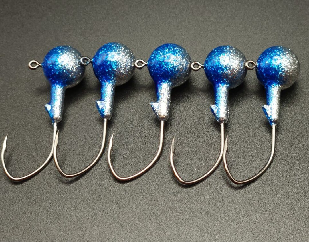 3/8 Ounce Blue Ice Ball Jigs - Etsy