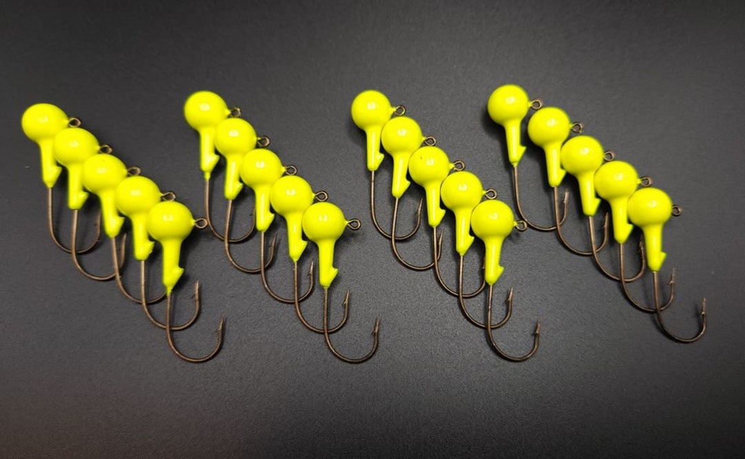 1/4 Ounce Yellow Chartreuse Ball Jigs - Etsy