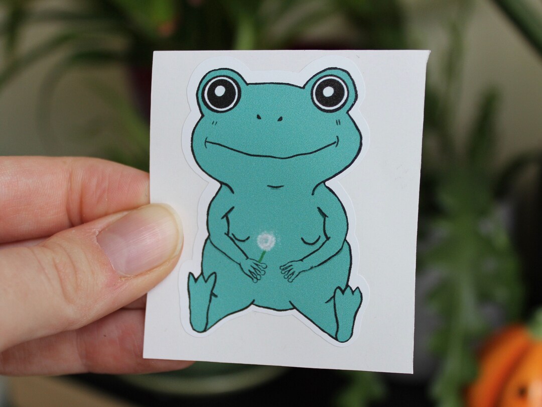Frog and Dandelion Vinyl Sticker Gloss - Etsy