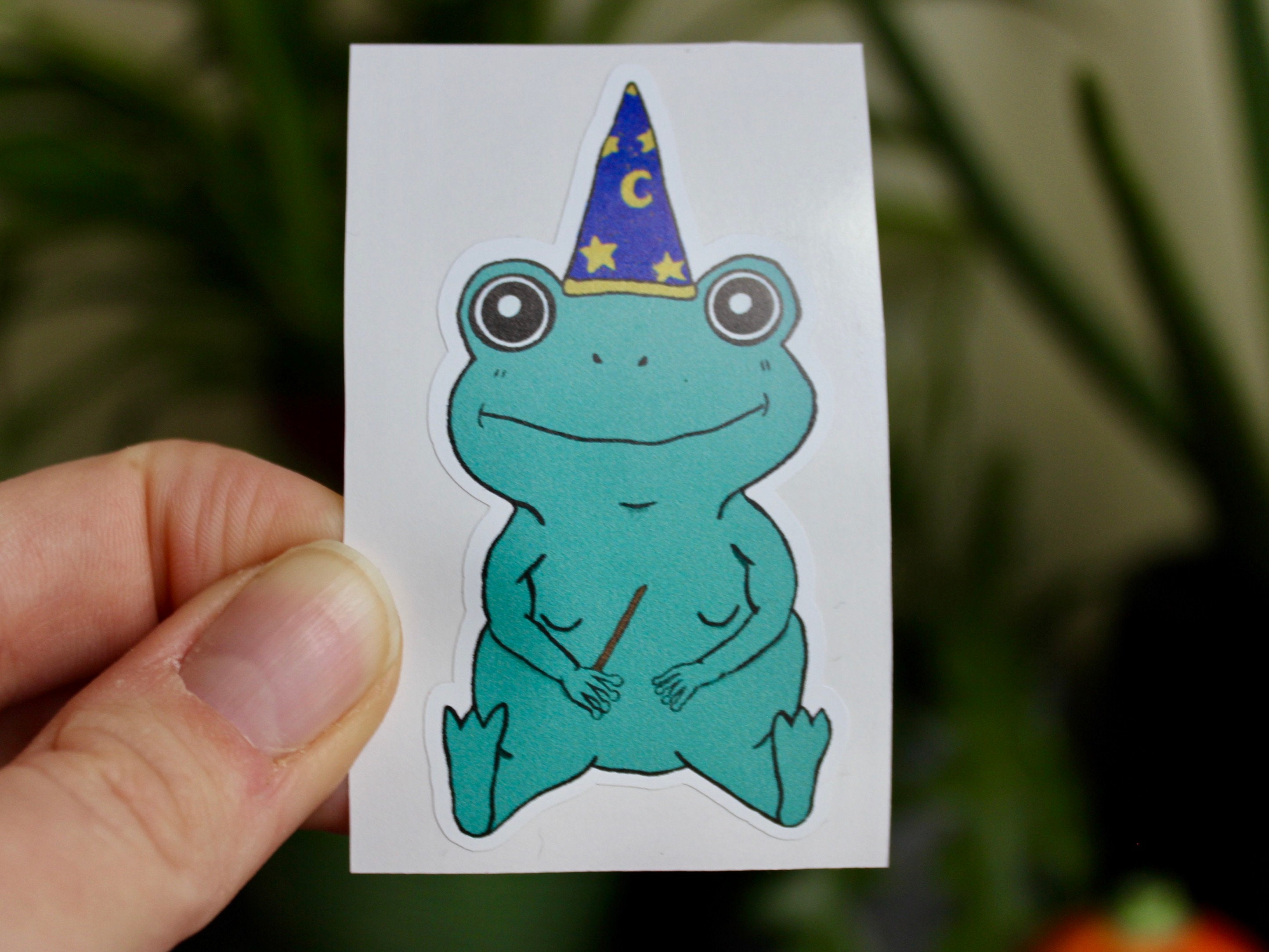 Frog Wizard Vinyl Sticker Gloss - Etsy