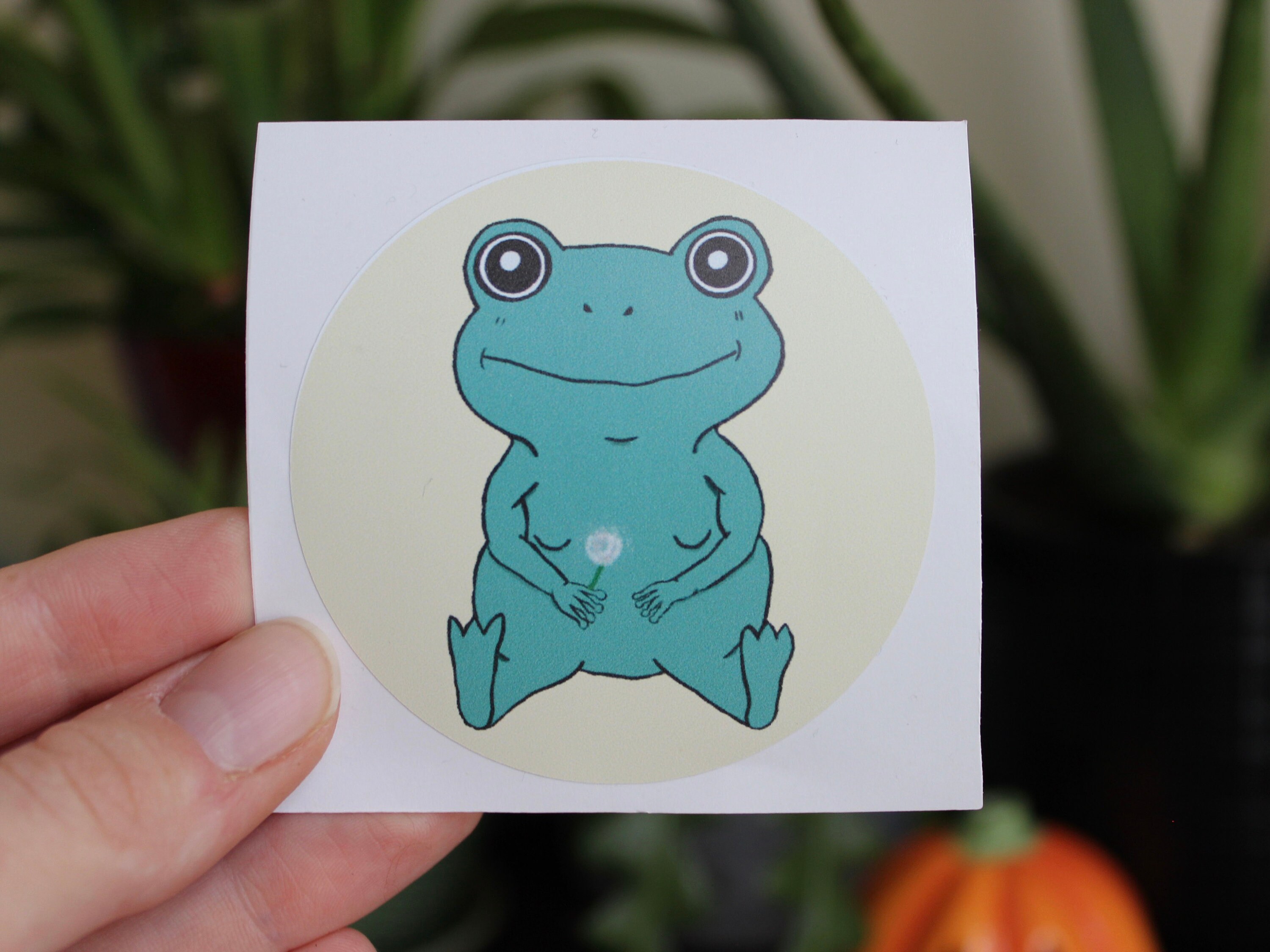 Frog and Dandelion Vinyl Sticker Gloss - Etsy