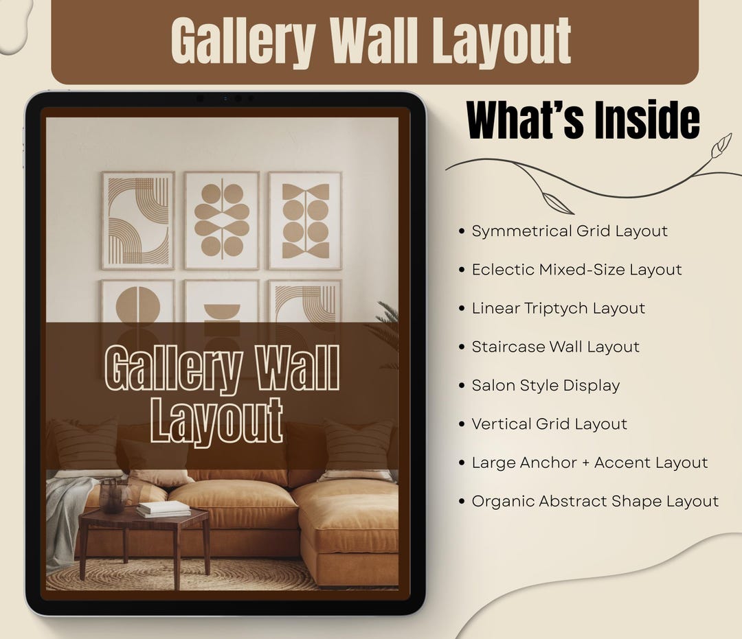 Wall Art Layout Guide | Gallery Wall Print Templates | Frame Placement ...