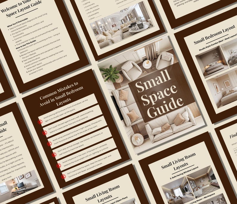 Small Space Layout Guide | Furniture Arrangement Templates | Printable ...