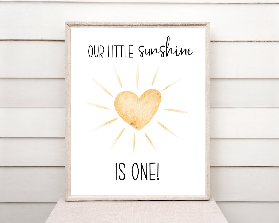 Our Little SUNSHINE is ONE Printable 8x10 Sign, First Trip Around the ...