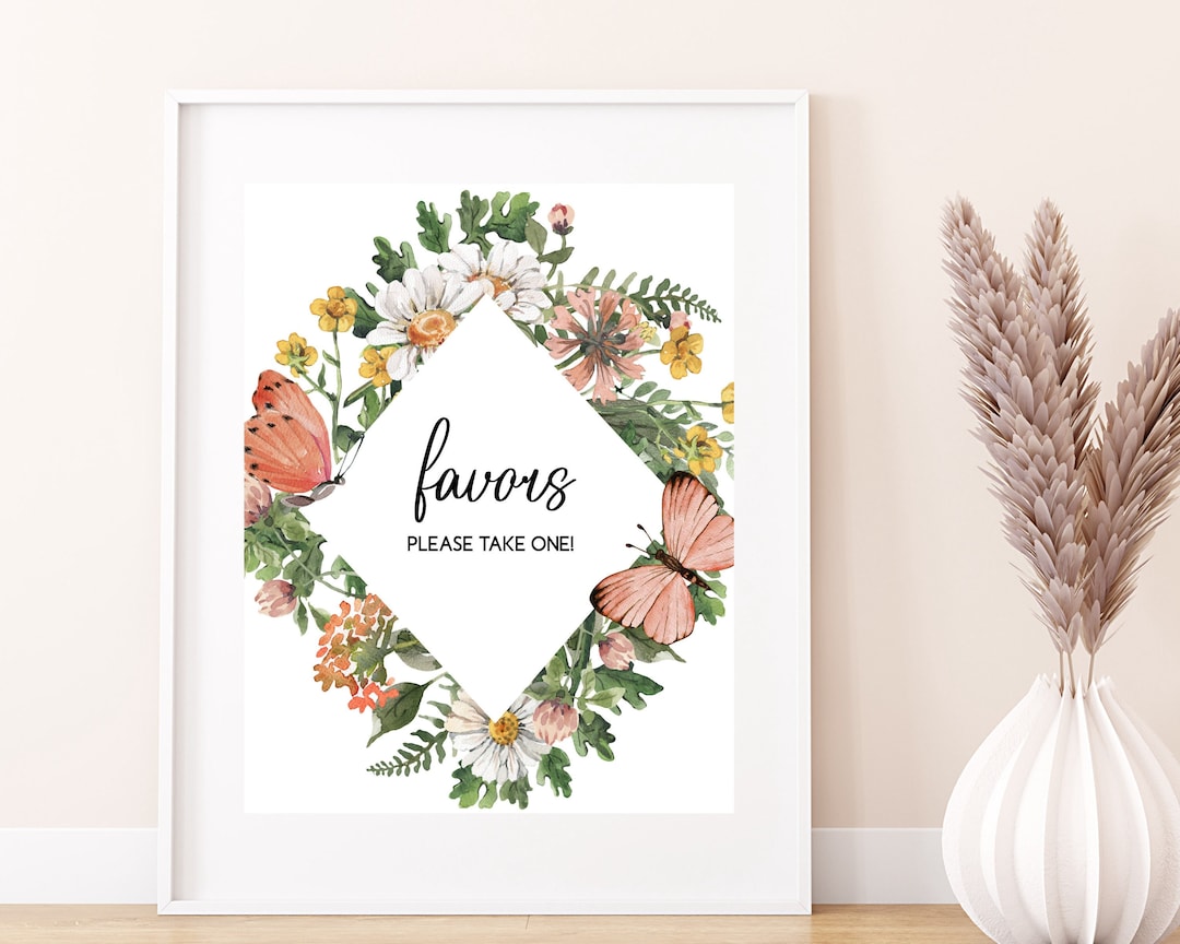 Wildflower Butterfly Themed "favors - Please Take One!" Printable 8x10 ...
