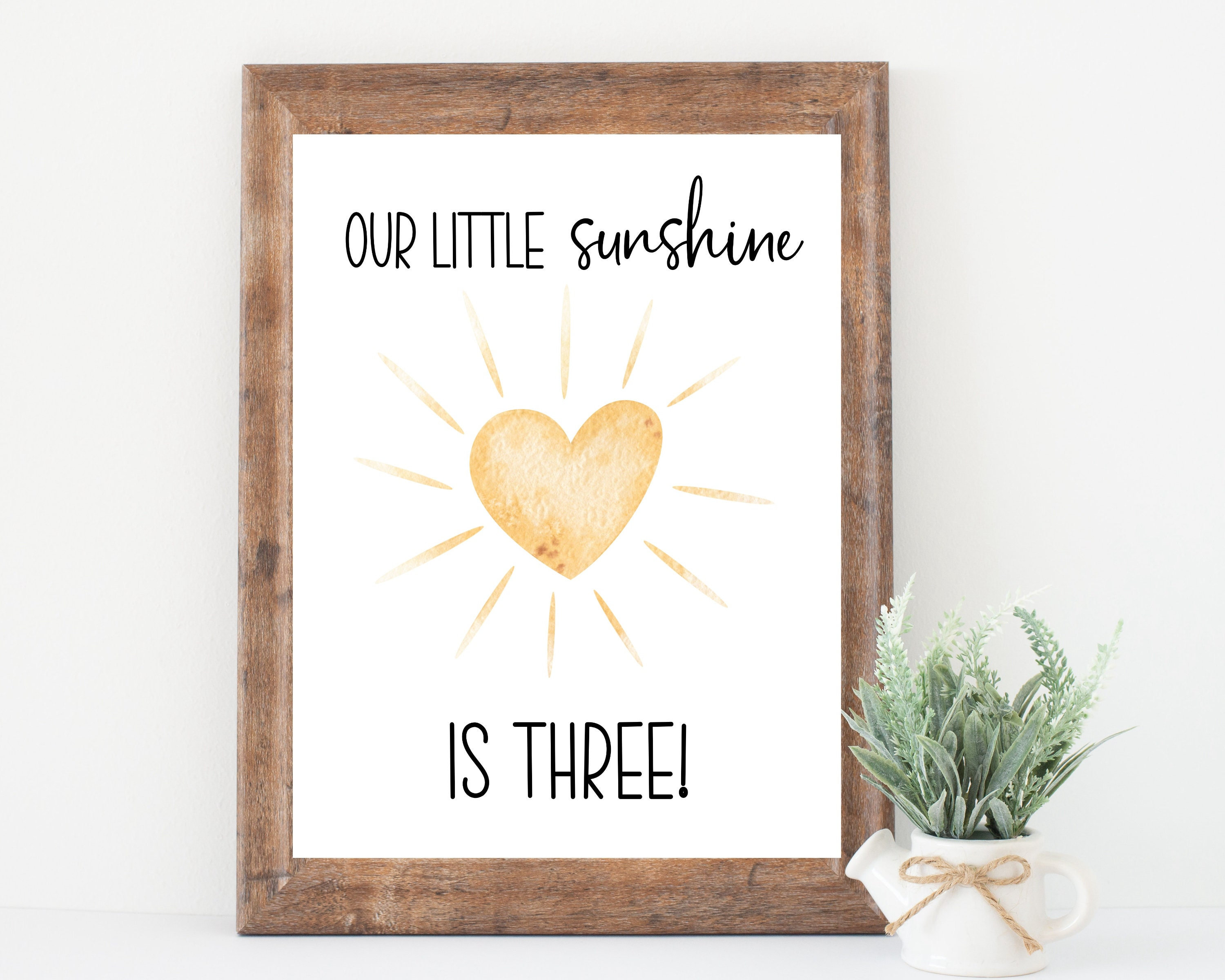 Our Little Sunshine is THREE - Printable Decor. Sun Shine Party Theme ...