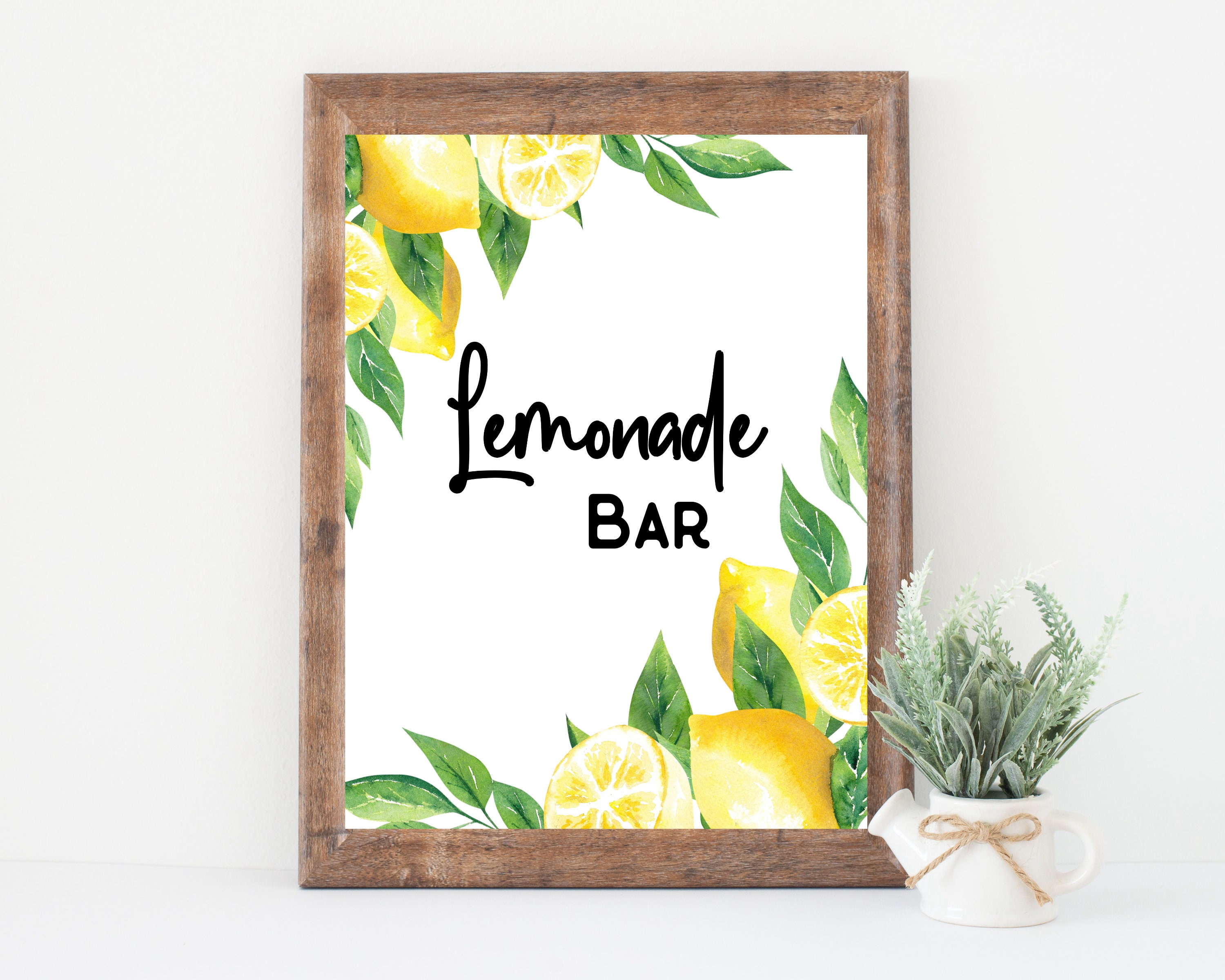 Lemon Themed "lemonade Bar" Sign 8 X 10 Digital Download - Etsy