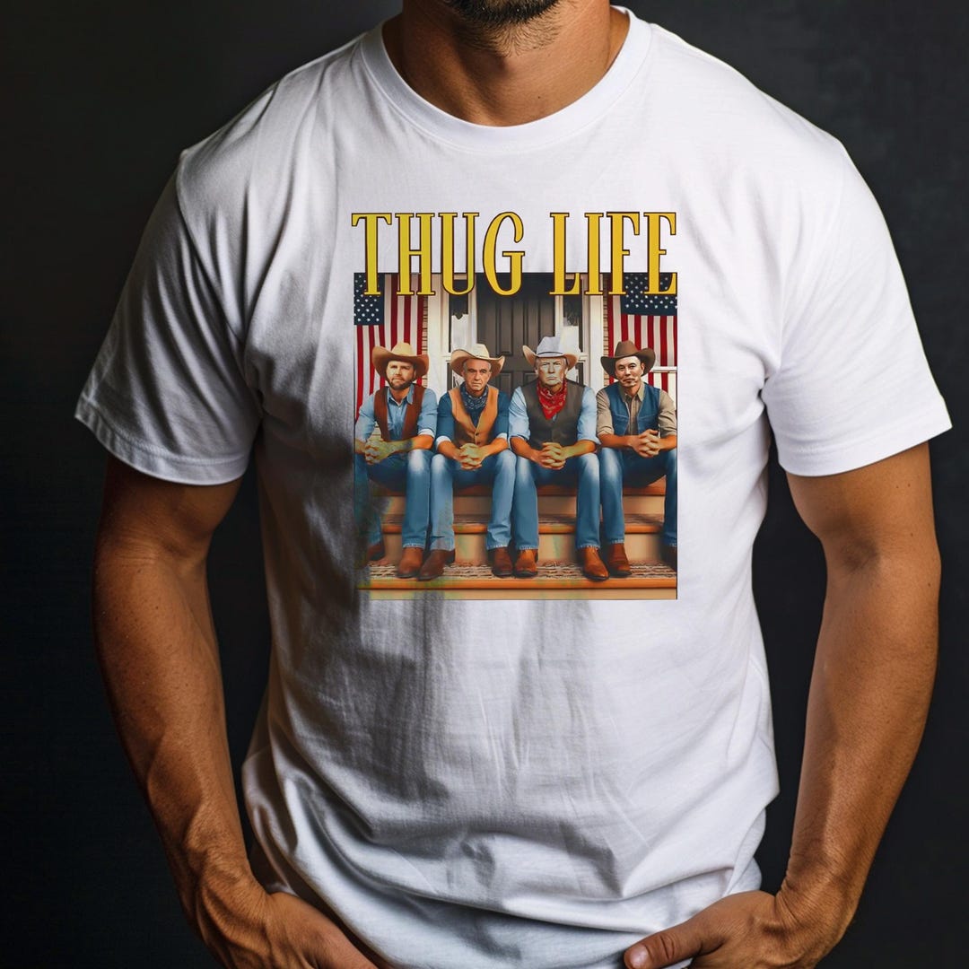 Thug Life 2024 Trump Shirt Features Cowboys Trump, JD Vance, RFK Elon ...