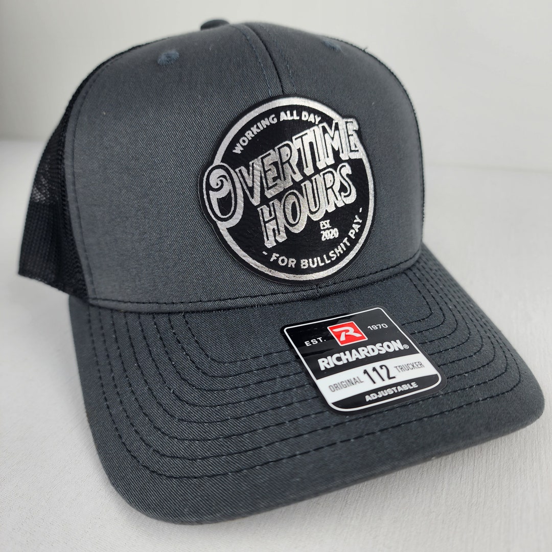 Overtime Hours for Bullshit Pay - Leather Patch Black & Silver ...