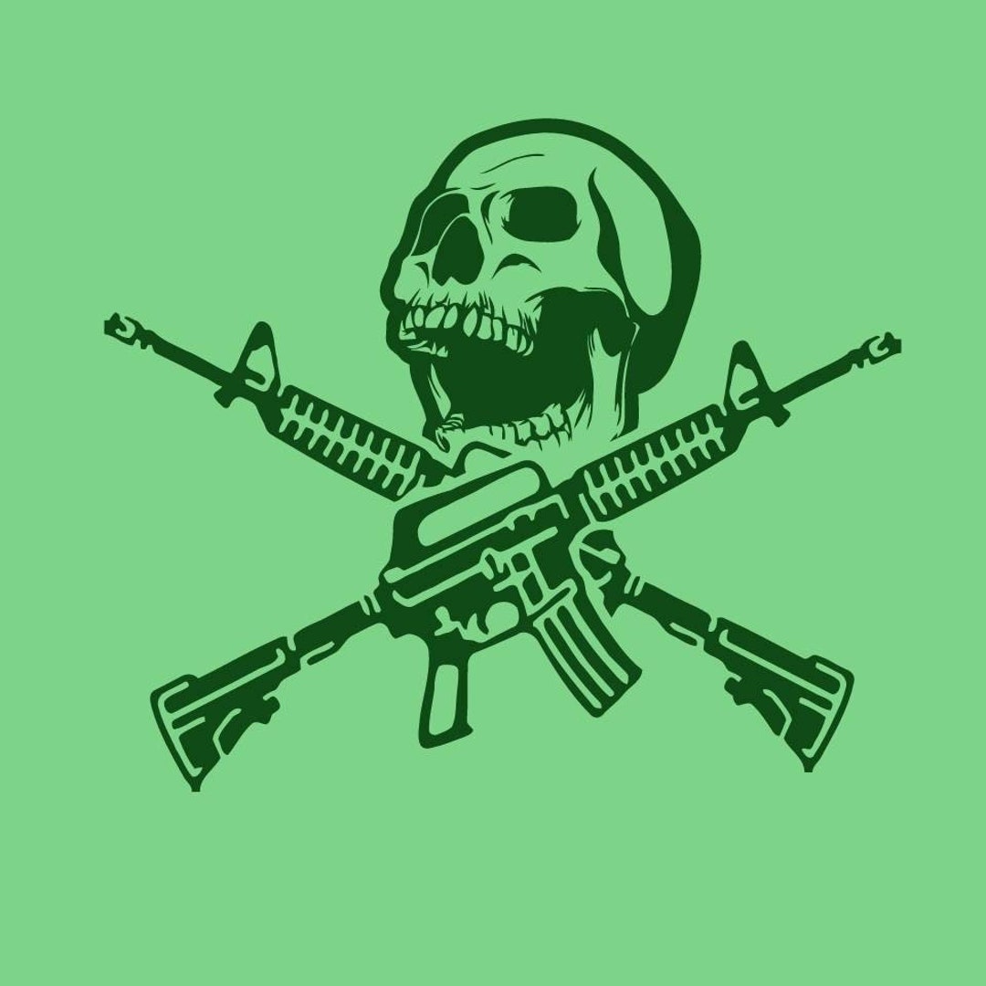 Skull Gun Crossbones Skeleton Military Gun Enthusiast SVG, Psd, DFX ...