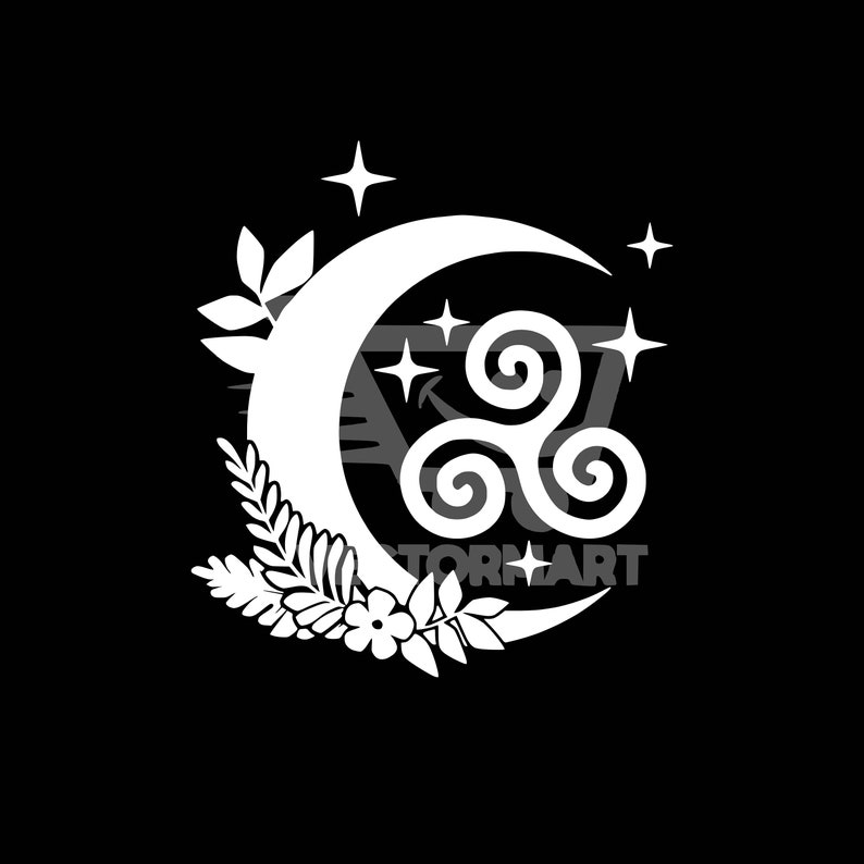 Viking Triskelion Moon Stars Nature Moon Child Witchy Symbol - Etsy