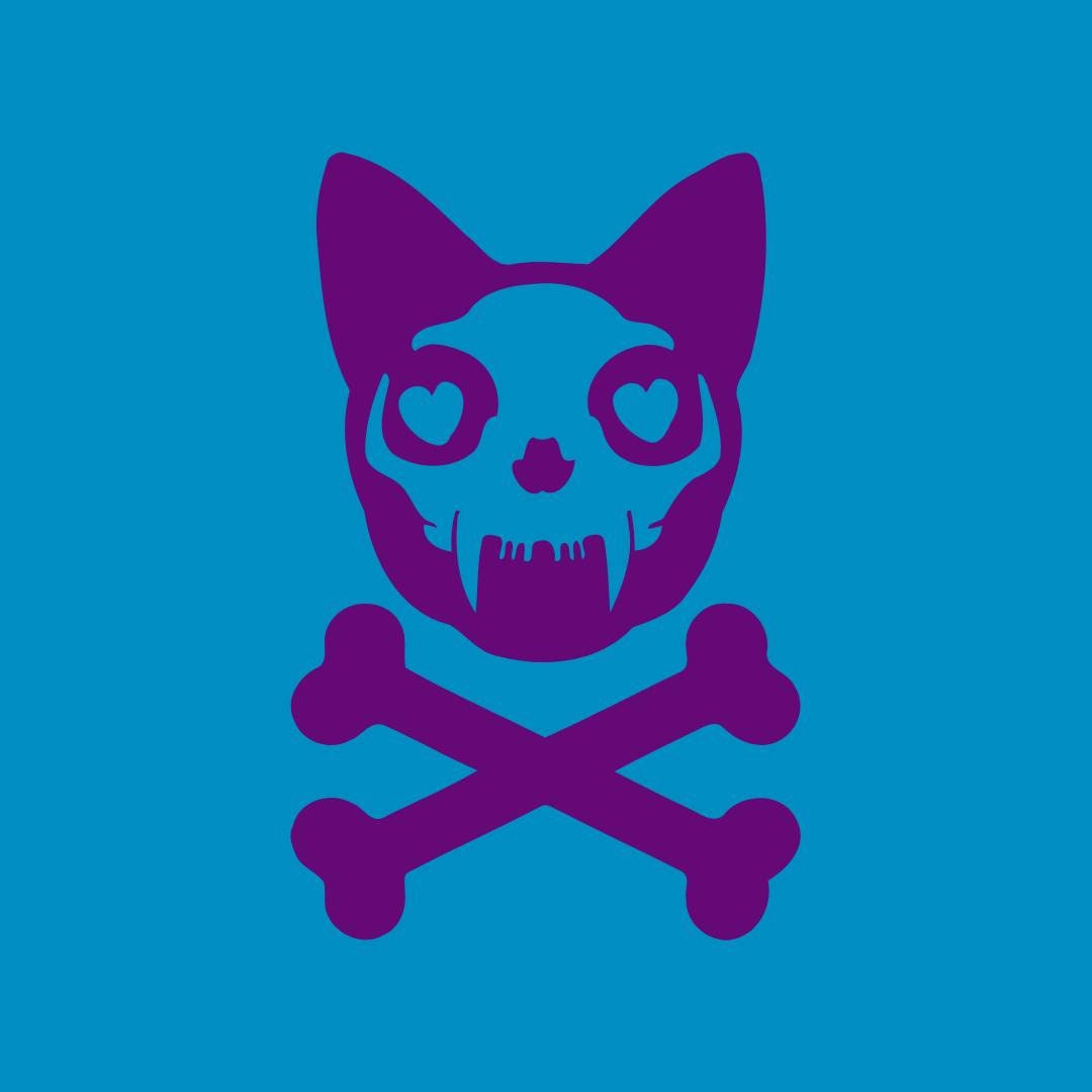 Cat Skull and Crossbones Jolly Roger Pirate Kitty Skeleton SVG, Psd ...