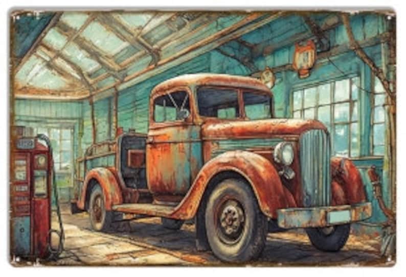 Old Rusty Farm Truck Reproduction Metal Sign 12x18 - Etsy