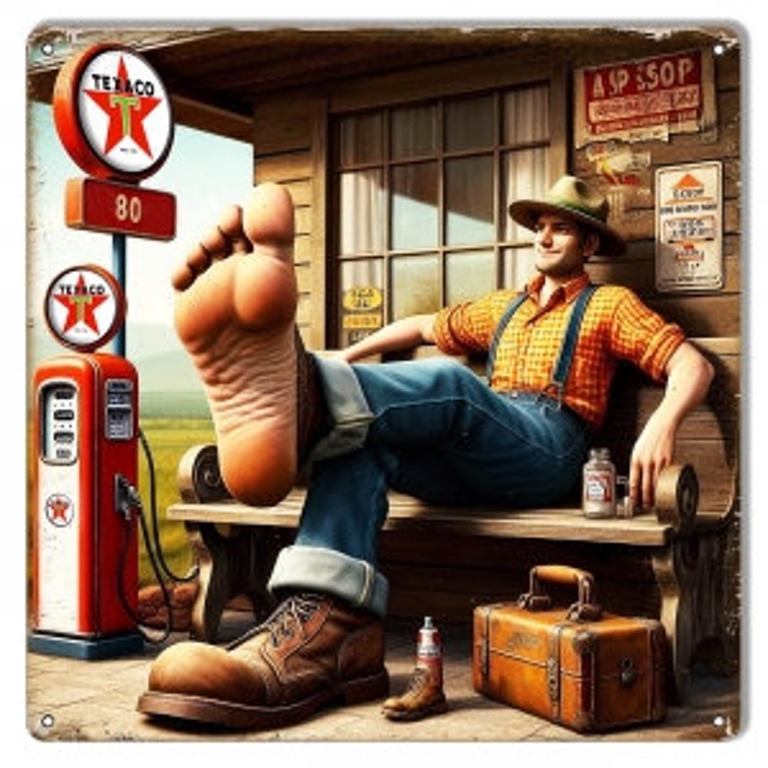 Texaco Big Foot Lumberjack 12"x12" Steel Sign. - Etsy