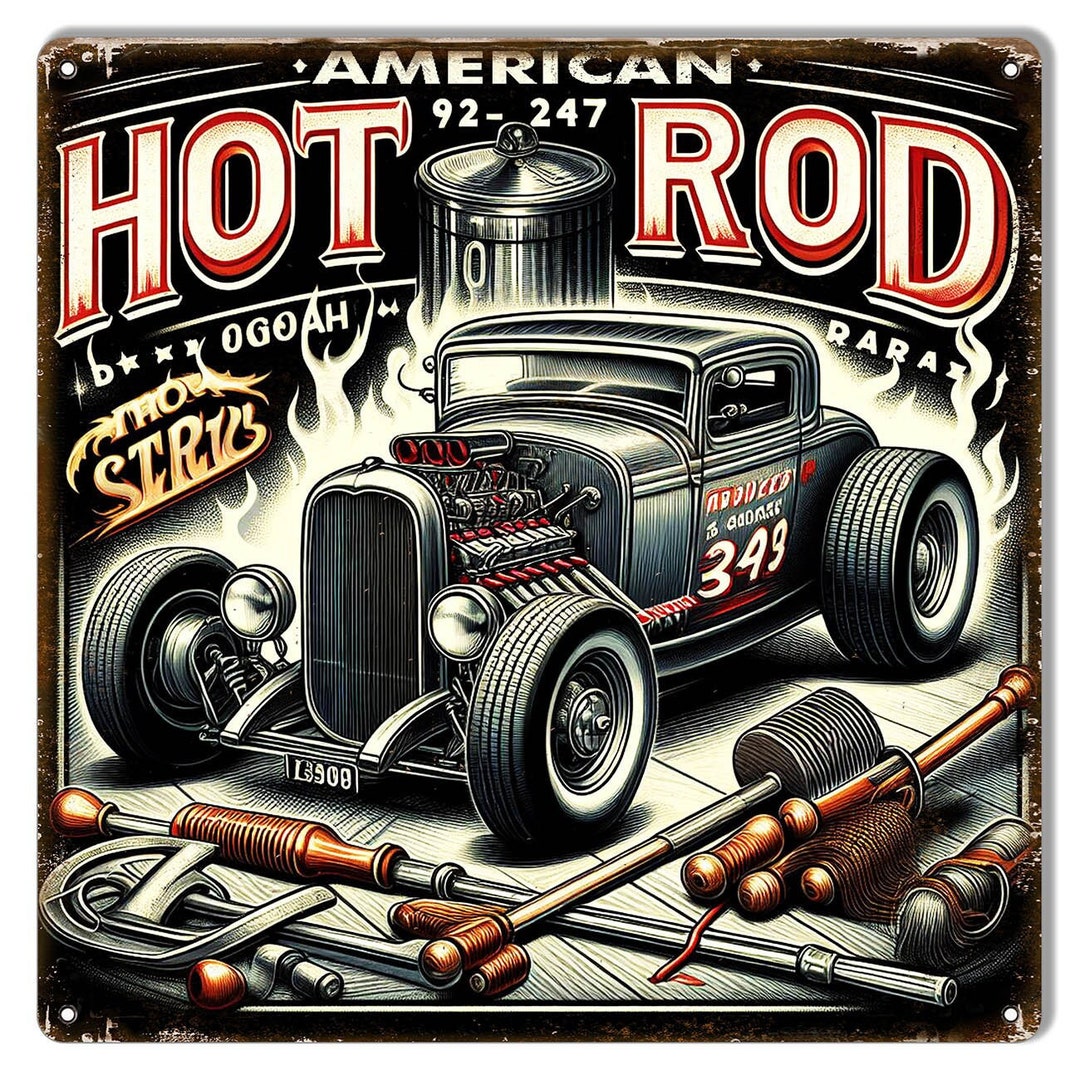 America Hot Rod 12x12 Metal Sign - Etsy