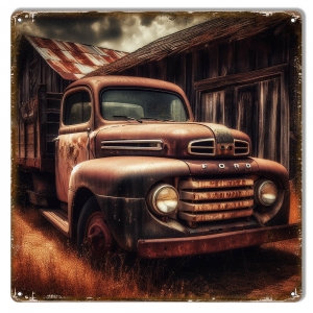 Old Ford in the Country 12"x12" Steel Sign - Etsy