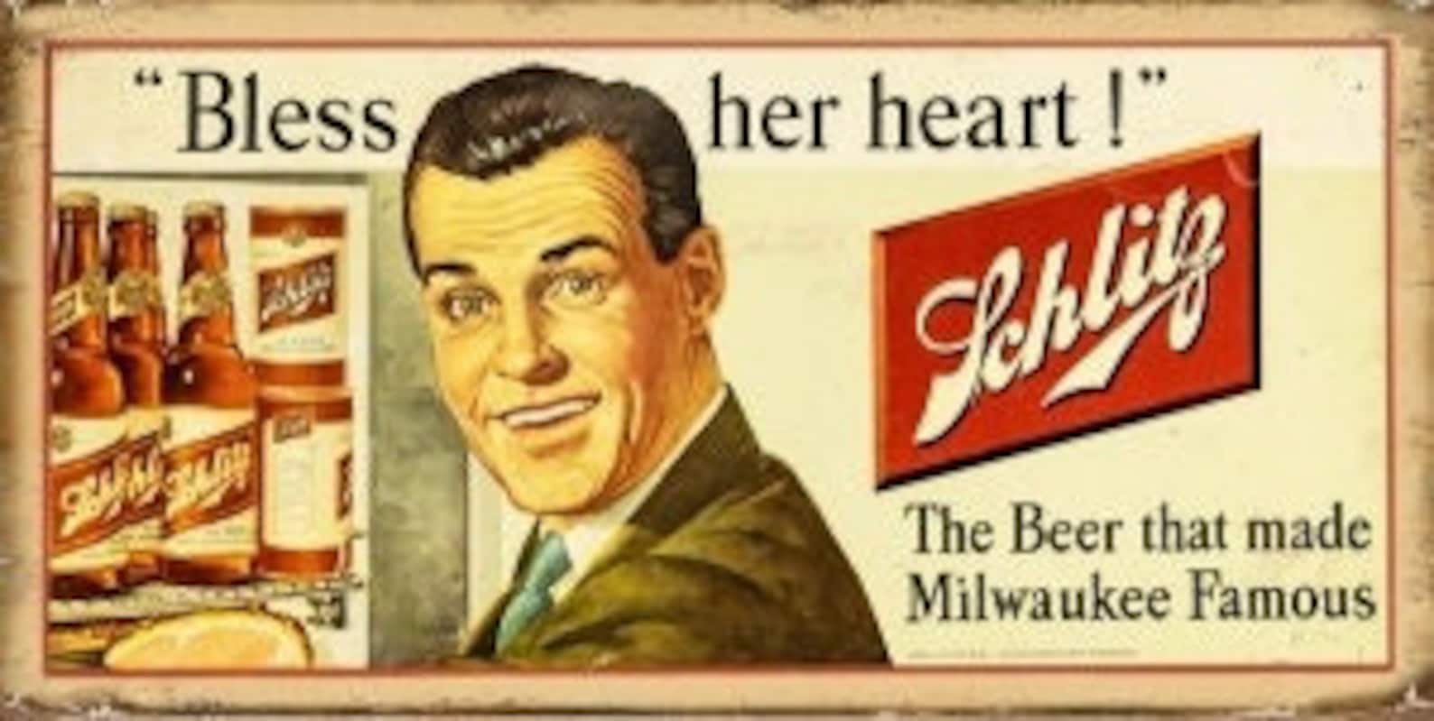 Reproduction Vintage Schlitz Beer Sign 9"x18" - Etsy