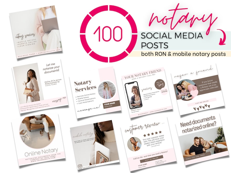 100 Notary Social Media Posts Social Media Posts for Notary Signing ...