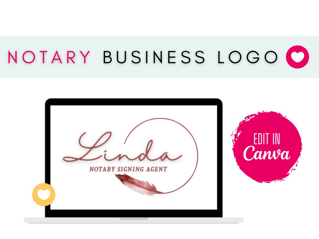Logo Design for Notary | Notary Business Logo | Editable Notary Logo ...