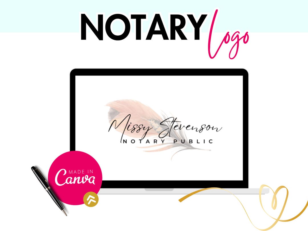 Logo Design for Notary | Notary Business Logo | Editable Notary Logo ...