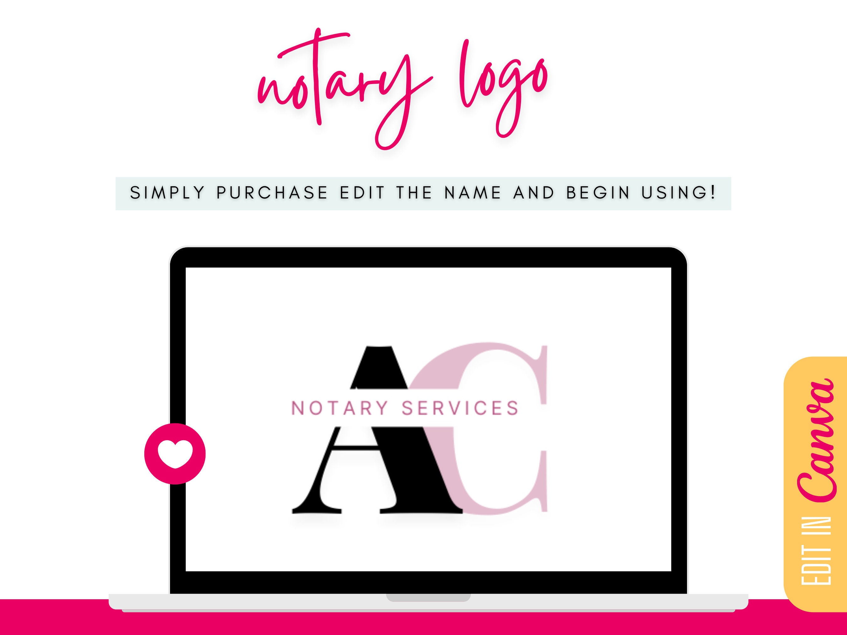 Logo Design for Notary Notary Business Logo Editable - Etsy