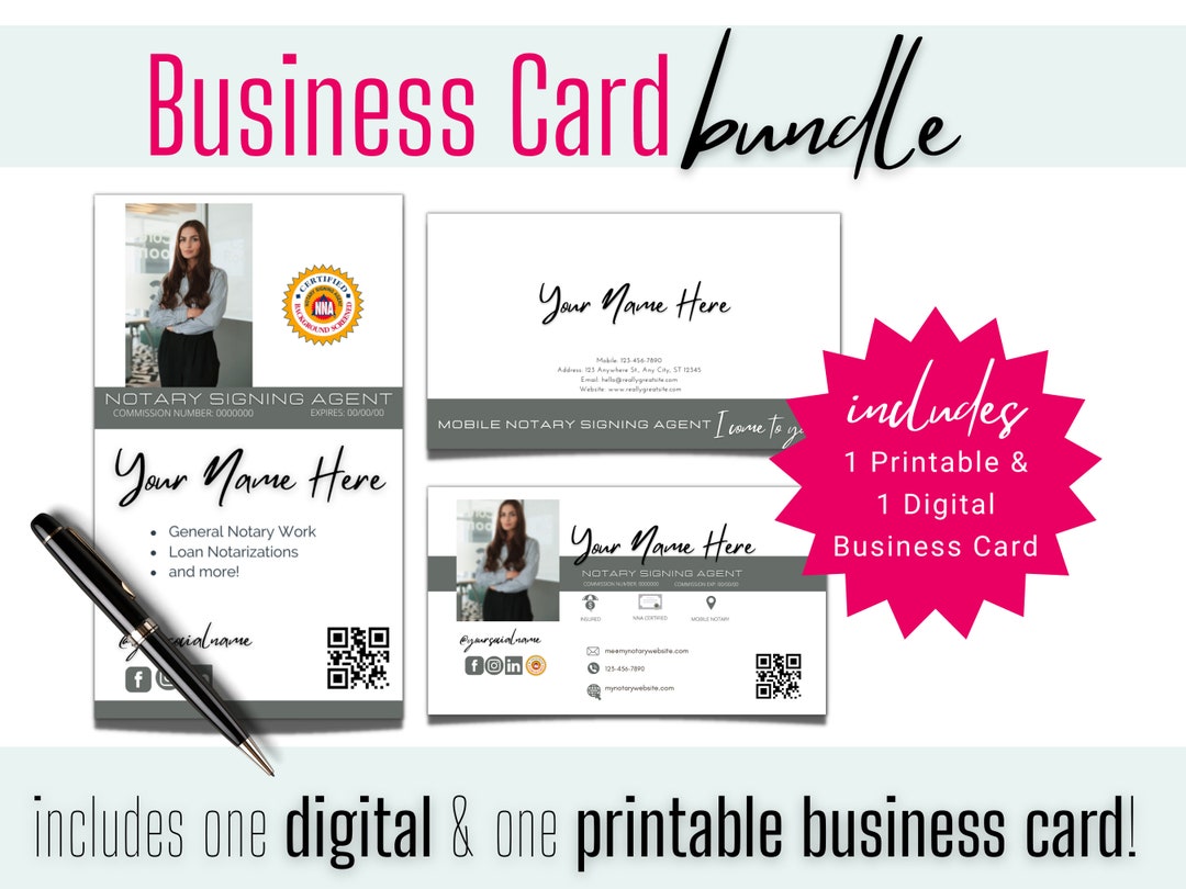 Notary Business Card Template | Notary | Notary Public | Notary Signing ...