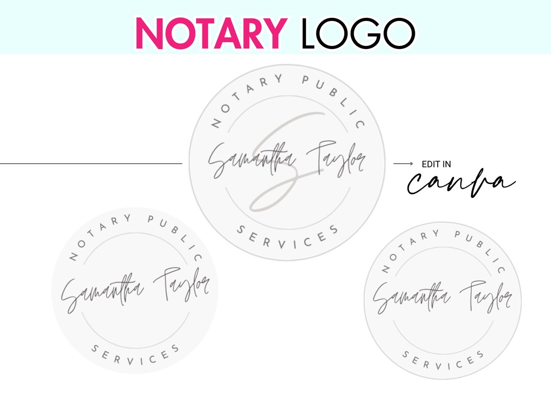 Customizable Notary Logo Templates | 3 Editable Canva Designs ...