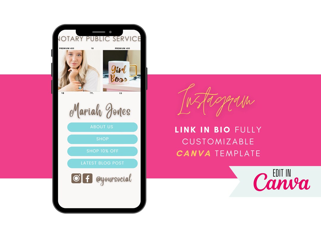 Notary Link in Bio Template Notary Notary Public Notary Signing Agent ...