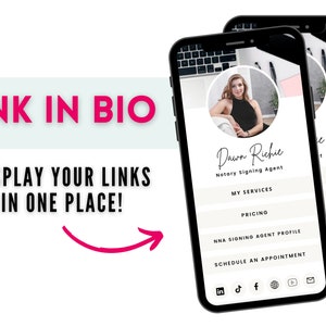 Notary Link in Bio Template | Notary | Notary Public | Notary Signing ...