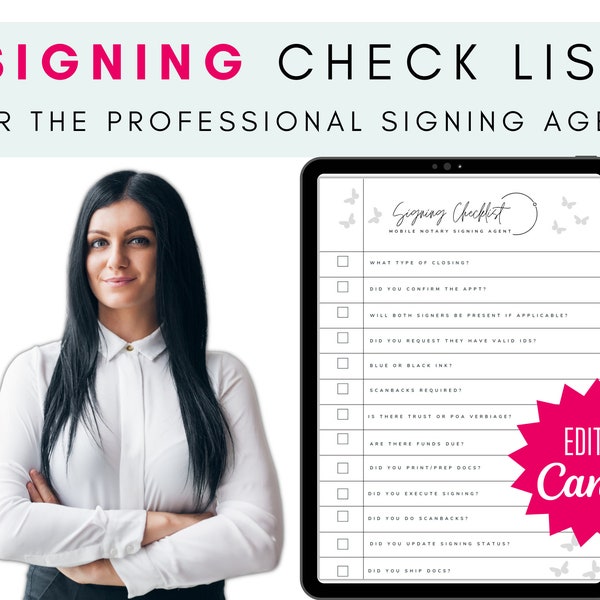 Notary Checklist - Etsy