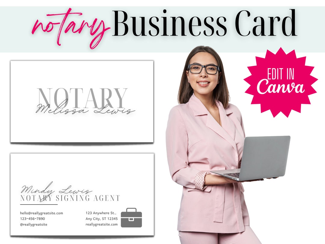 Notary Business Card Template | Notary | Notary Public | Notary Signing ...
