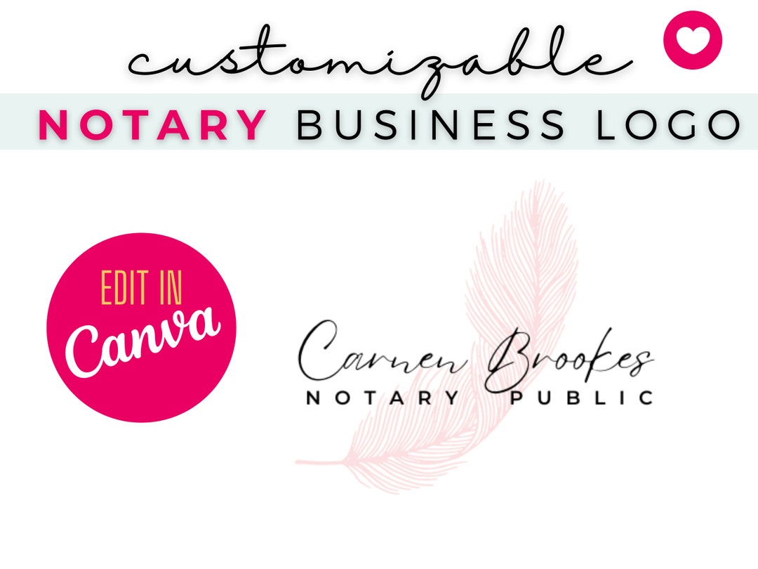 Notary Business Logo Editable Notary Logo Notary Notary Signing Agent ...