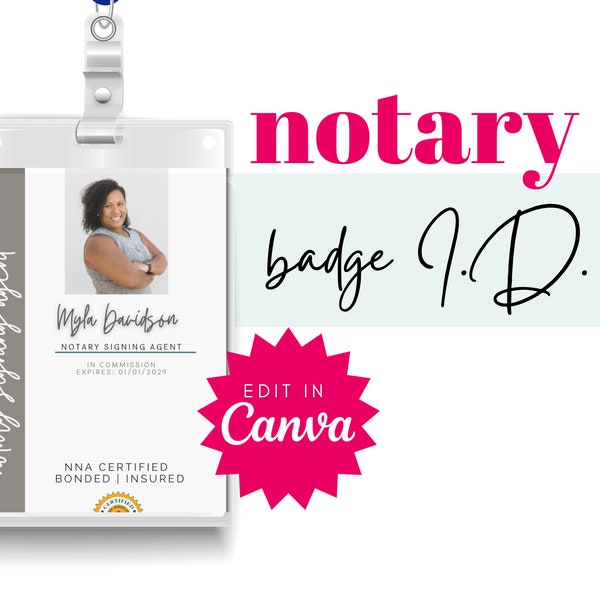 Notary Id Badge - Etsy