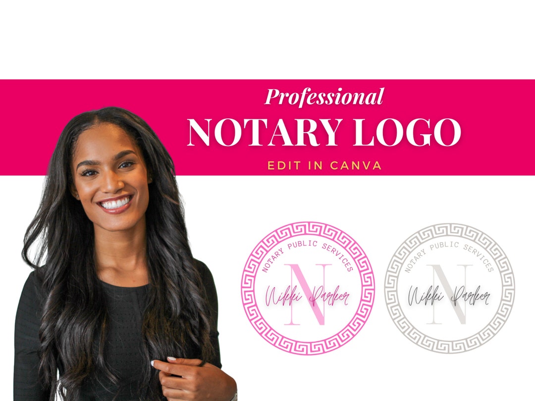 Logo Design for Notary | Notary Business Logo | Editable Notary Logo ...