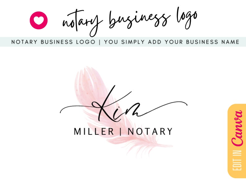 Logo Design for Notary Notary Business Logo Editable - Etsy