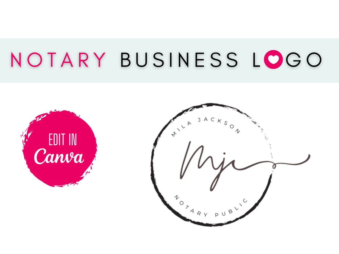 Notary Business Logo Editable Notary Logo Notary Notary - Etsy