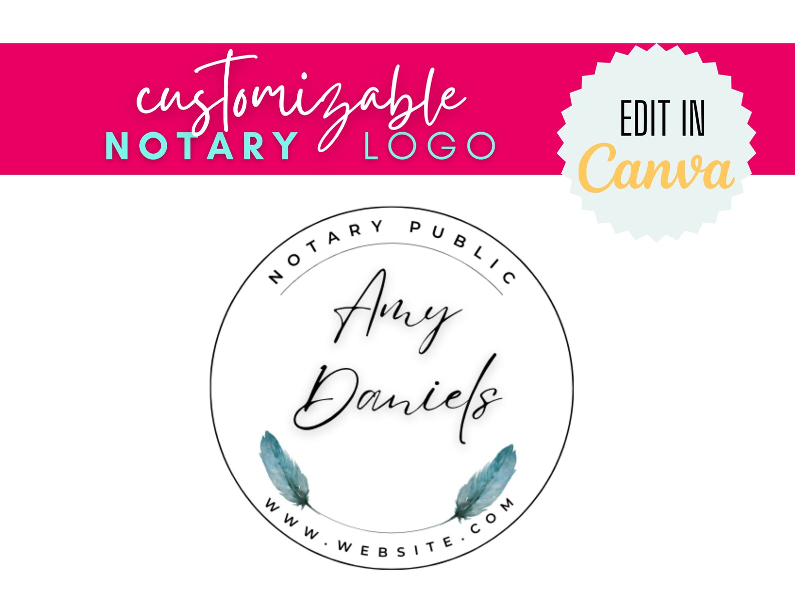 Notary Business Logo Editable Notary Logo Notary Notary - Etsy