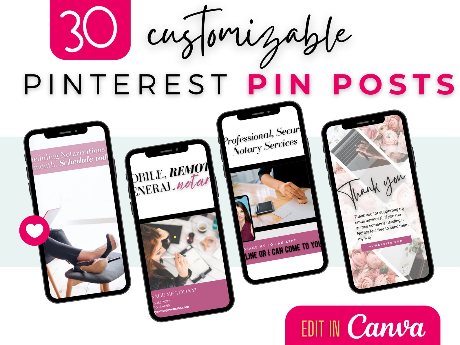 30 Customizable Notary Pinterest Pins Notary Public Notary - Etsy