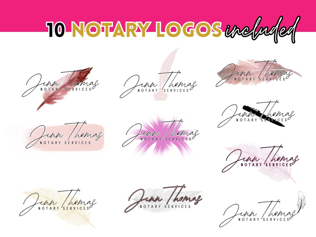 Notary Logo Bundle | Notary Public Logos | Notary | Notary Signing ...