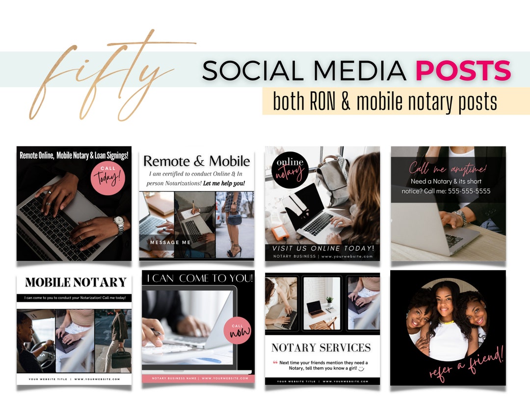 50 Notary Social Media Posts | Social Media Posts for Notary Signing ...