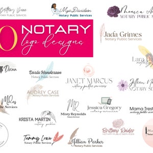 20 Notary Logo Designs: Editable Business Branding Bundle - Etsy