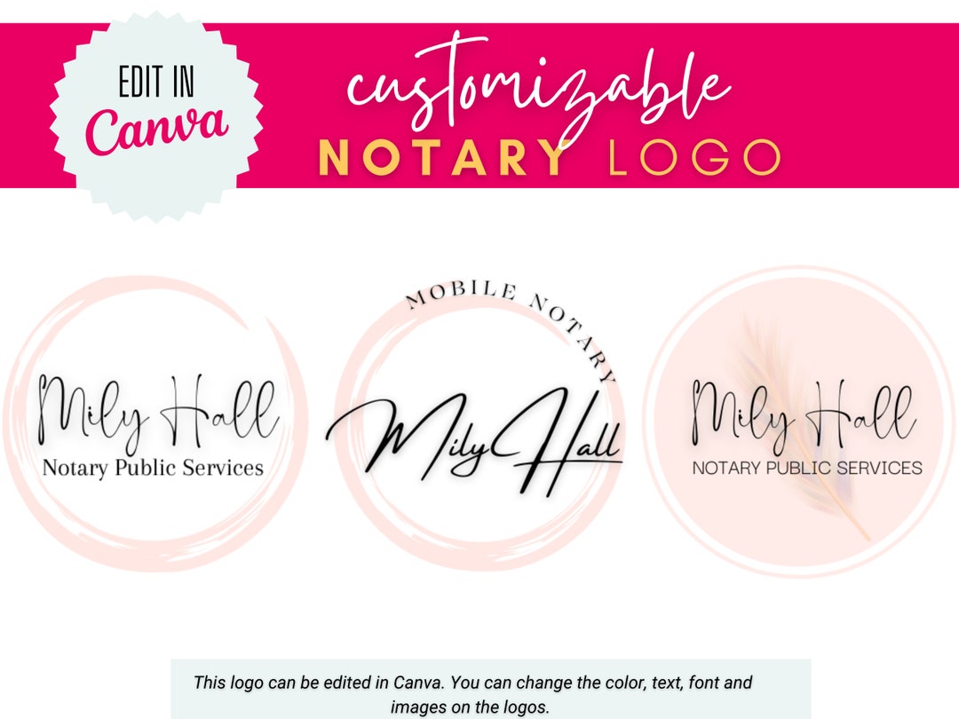 Customizable Notary Logo Design Includes All Three Designs | Notary ...
