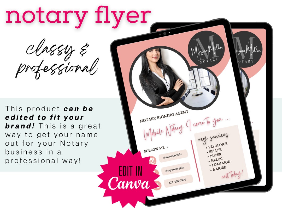 Notary Flyer | Editable Notary Flyer | Notary Marketing Flyer | Notary ...